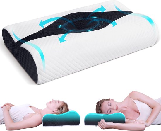 Nekkussen Memory Foam Kussen voor nek Nekkussen Ergonomisch en nekpijn... | bol