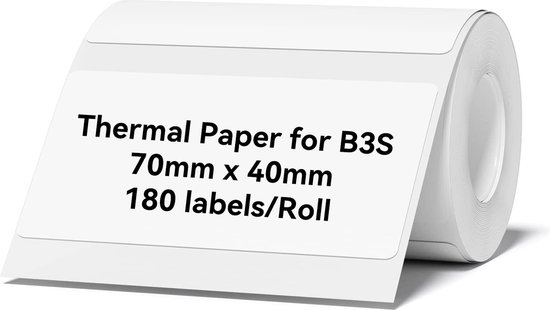 Niimbot - B3S(Pro)/K3/B31 Labels/Etiketten - 70*40mm - 180 vellen - Wit ...