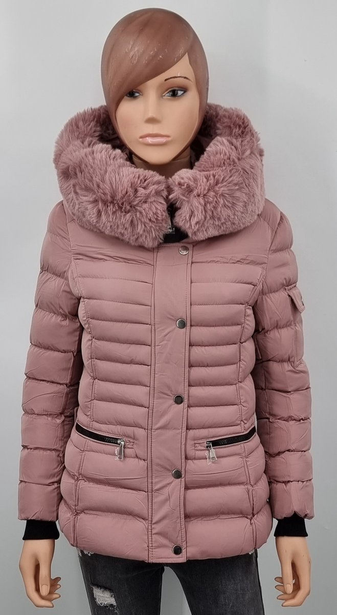 Wulux - Dames Jas - Dames Winterjas - Getailleerd Model - Roze - Maat S ...
