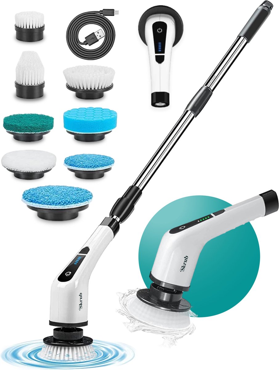 Skrub Elektrische Schoonmaakborstel - Schrobborstel - Schrobber met ...