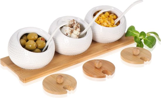 Ensemble de bols en porcelaine 10 pièces avec cuillère et couvercle en ...
