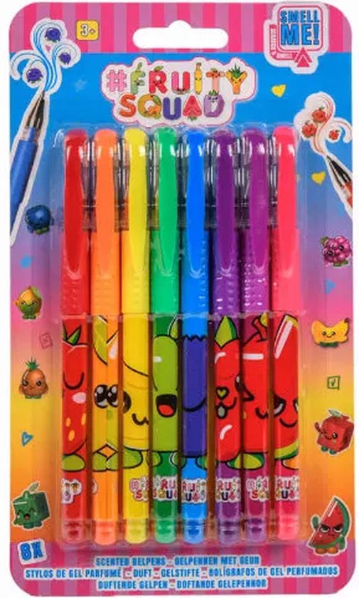FruitySquad Gelpennen - 8 stuks - Gel Pennen - Gelpen met Fruit Stiften ...