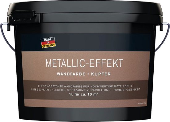 Muurverf met metallic effect “koper”, 1 L | bol