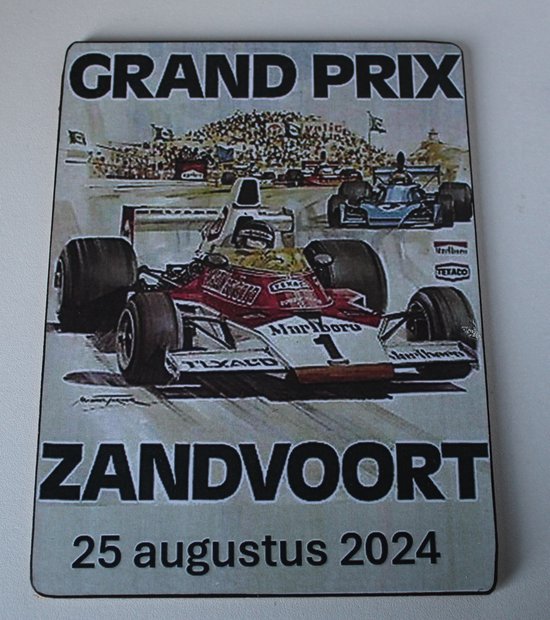 Houten tekstbordje Grand Prix Zandvoort 2024 - cadeau formule 1 ...