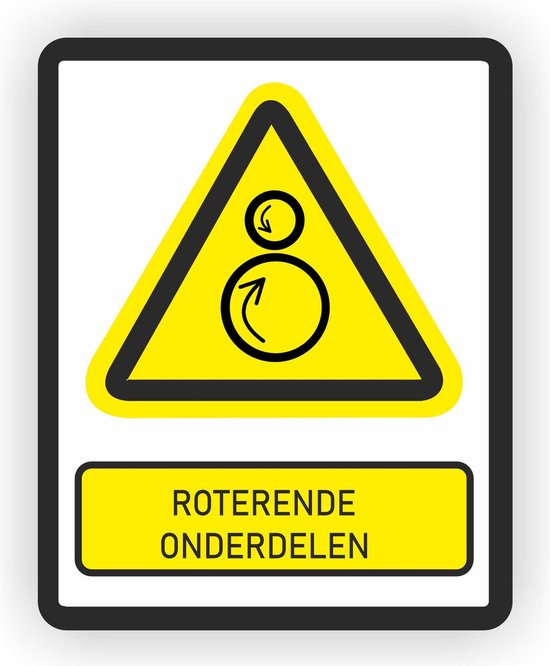 Roterende onderdelen waarschuwing sticker. | bol