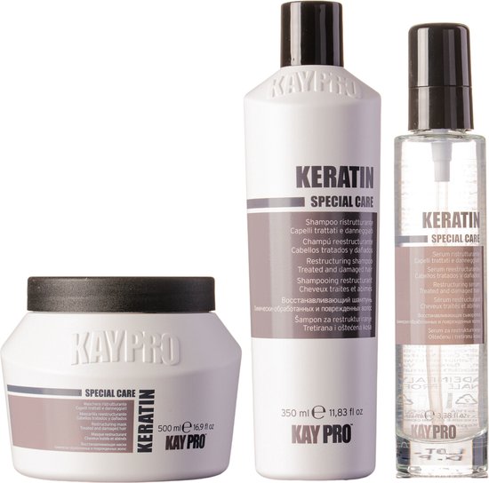 KayPro Keratin set shampoo 350ml & haarmasker 500ml & haarserum 100ml ...