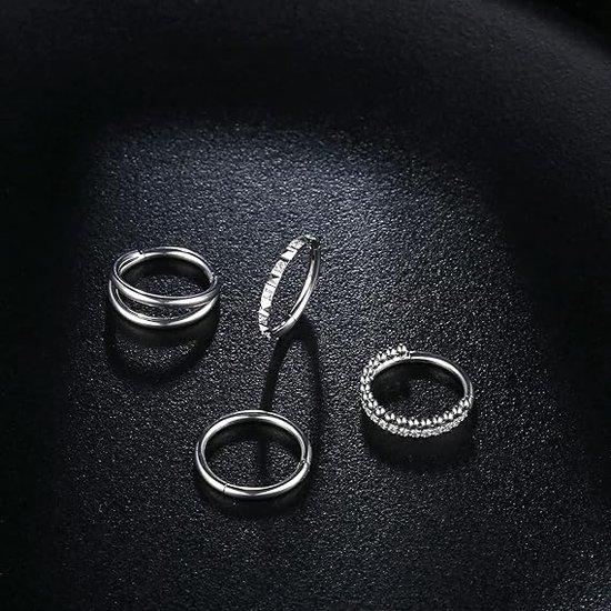 4 Stks 18G 16G Neus Ringen Set voor Vrouwen Mannen Chirurgisch Stalen ...