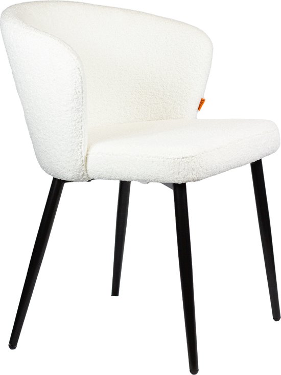Lina Teddy Eetkamerstoel Everest Crème - Metaalpoot - Woonkamerstoel | bol.