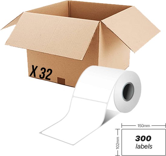 Zebra labels - 800264-605 - 102mm x 150mm - 300 etiketten - Doos - 32 ...