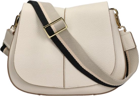 Gianni Chiarini Medium Crossbodytas / Schoudertas Dames - Leer - Helena Round - Ecru | bol