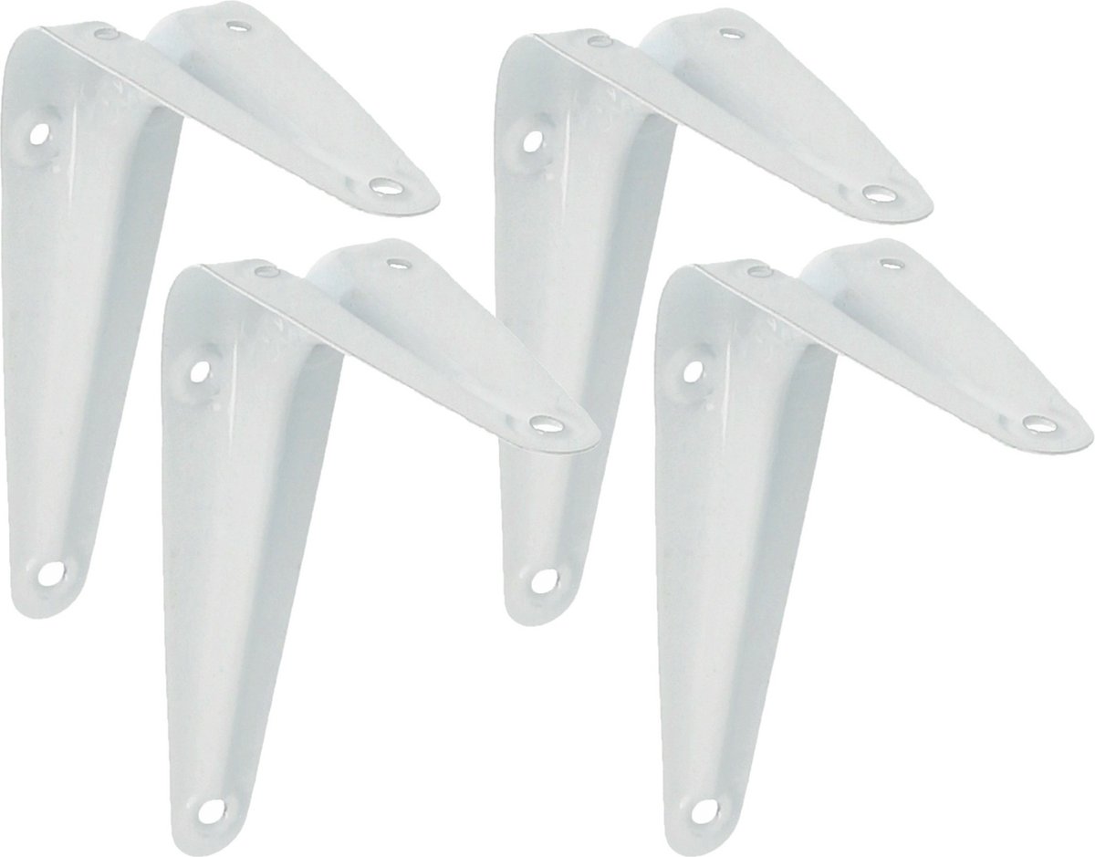 AMIG Plankdrager/planksteun van metaal - 4x - gelakt wit - 100 x 125 mm ...