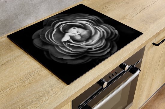 Protection induction - Fleur noire - 60x60 cm - Protection induction ...