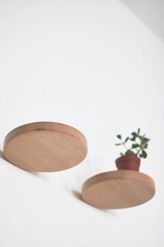 Wandplank Hout Planten Zwevende Plankbeugel Wandrek Rond Kruidenrek ...