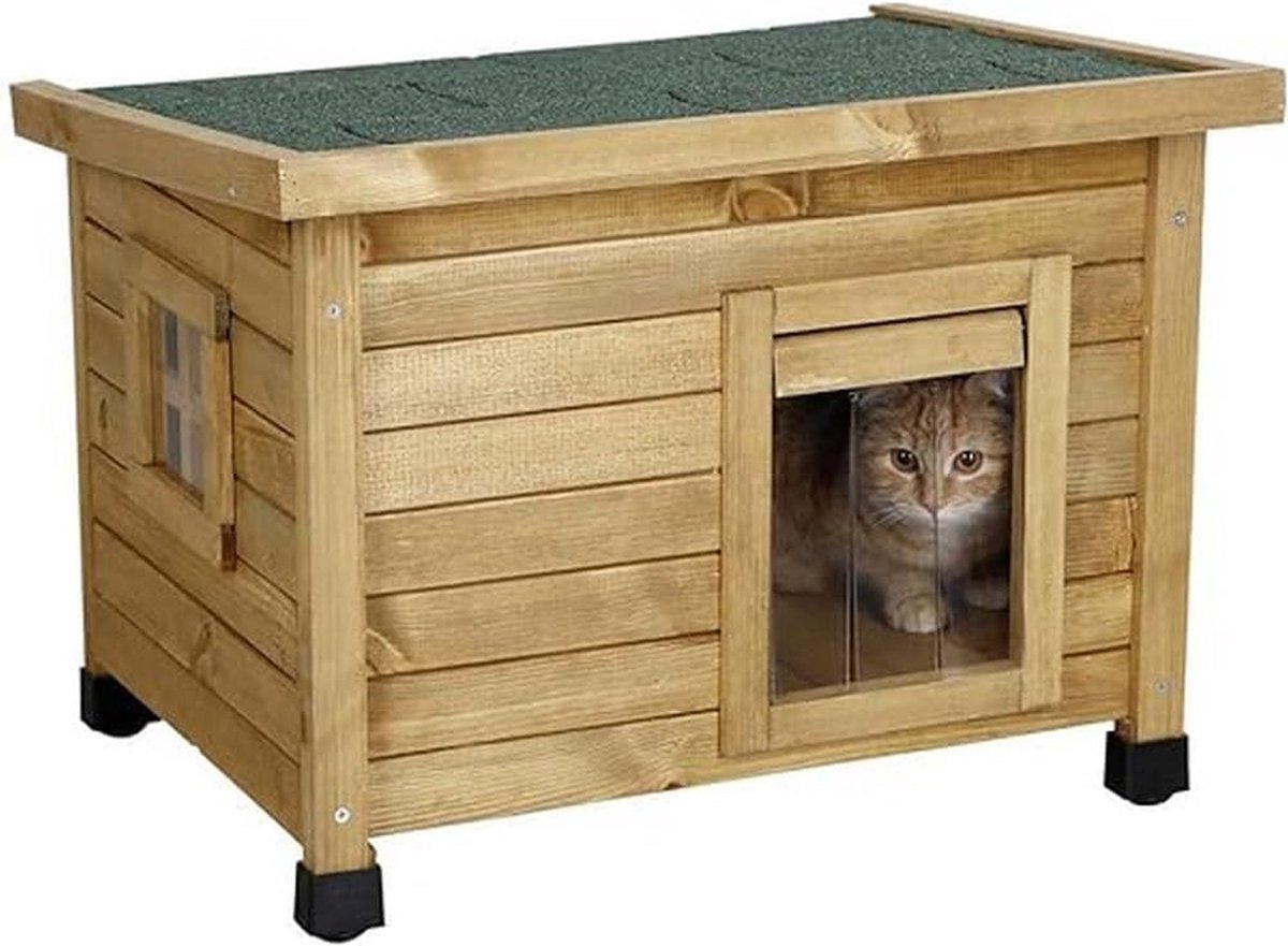 Kattenhuis voor Buiten van Hout - Kattenvilla - Kattenhok - Kattenhuis ...
