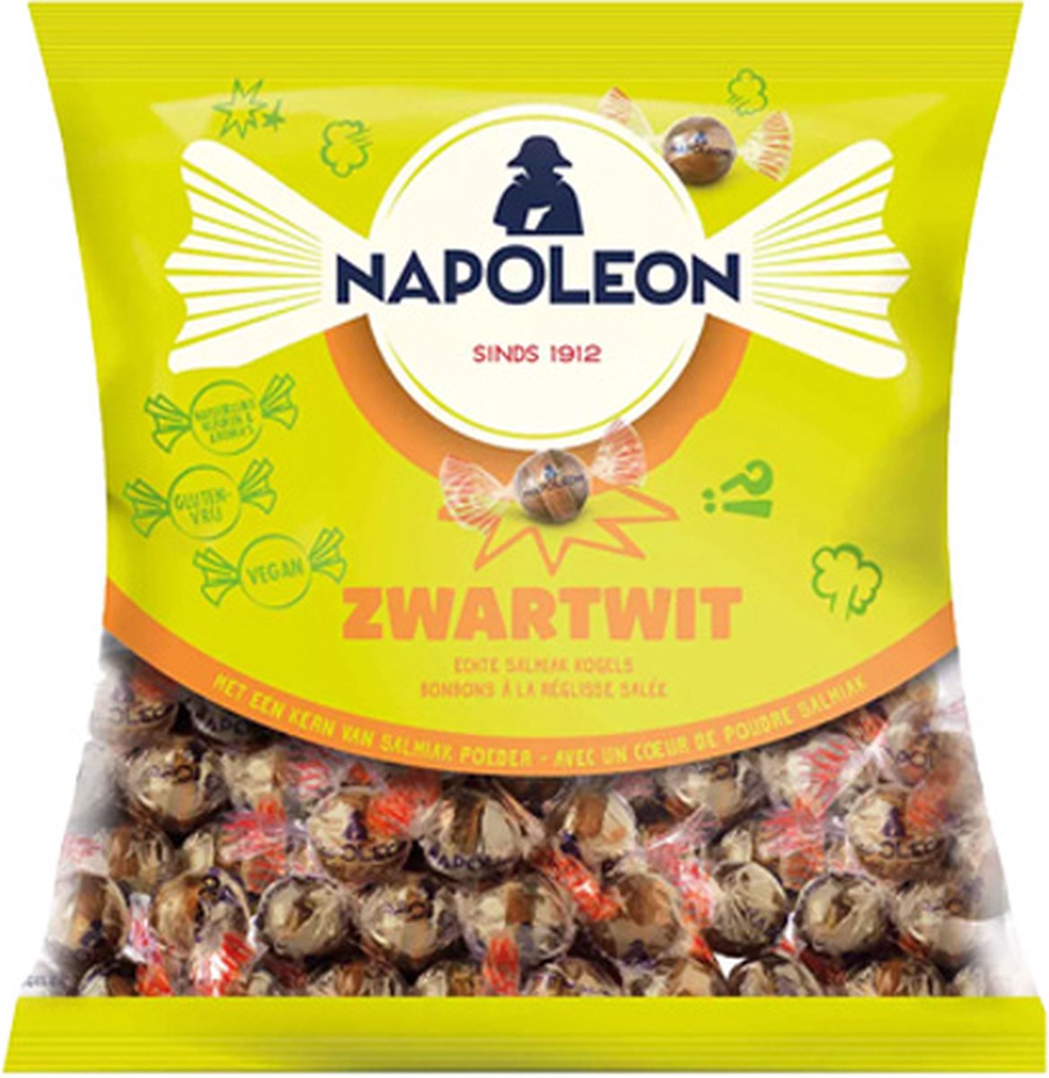 Snoep napoleon zwart wit zak 1kg | Zak a 1000 gram | bol