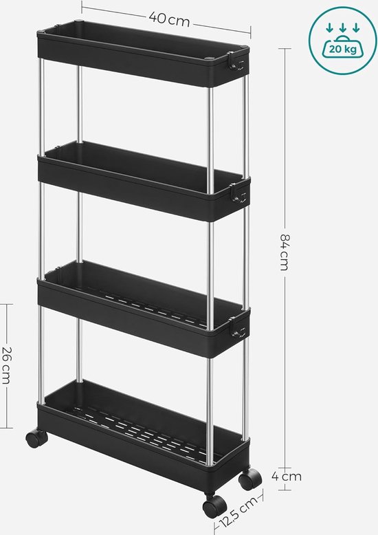 multifunctionele trolley met wieltjes voor keuken, kantoor, badkamer ...