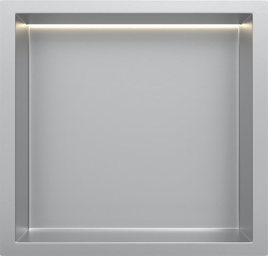 RVS Inbouwnis 30x30x7cm met LED verlichting - Inbouwnis badkamer en ...