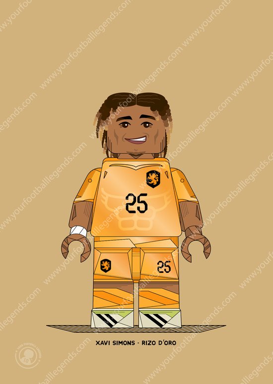 Poster Xavi Simons - 400x300mm - Nederlands Elftal Voetbal - Oranje ...