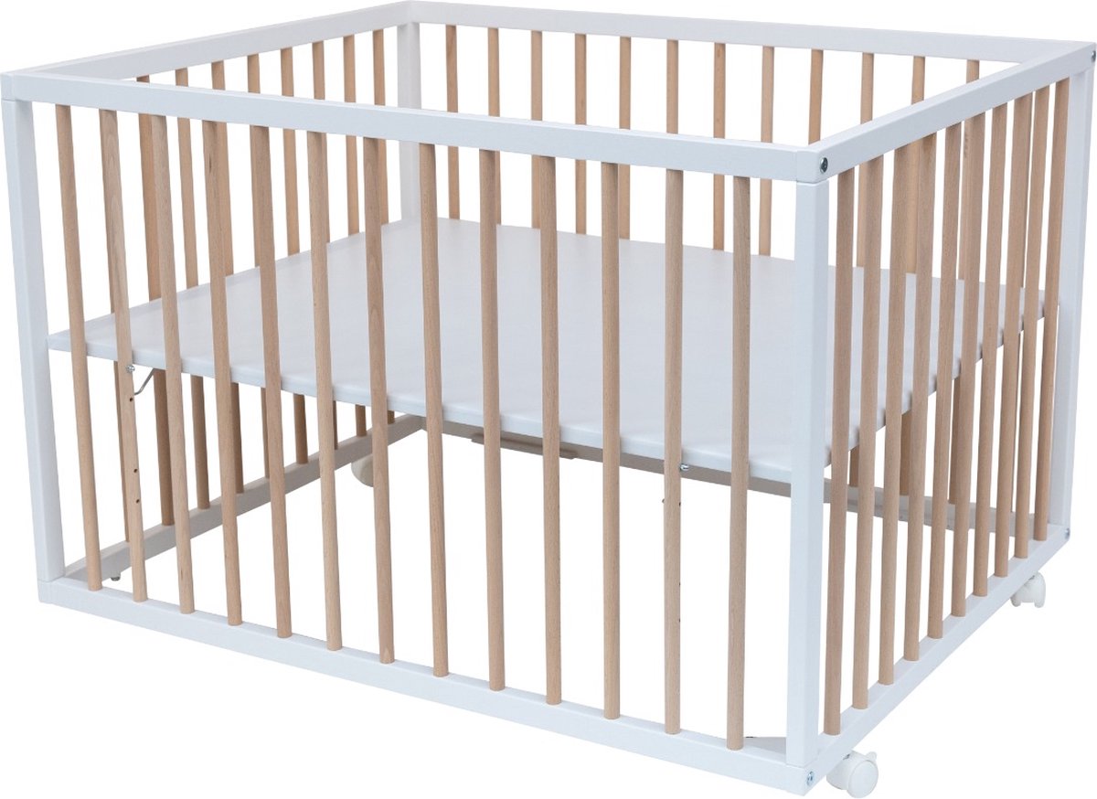 Cabino Baby Box Met Wieltjes Jolly Wit Naturel | bol