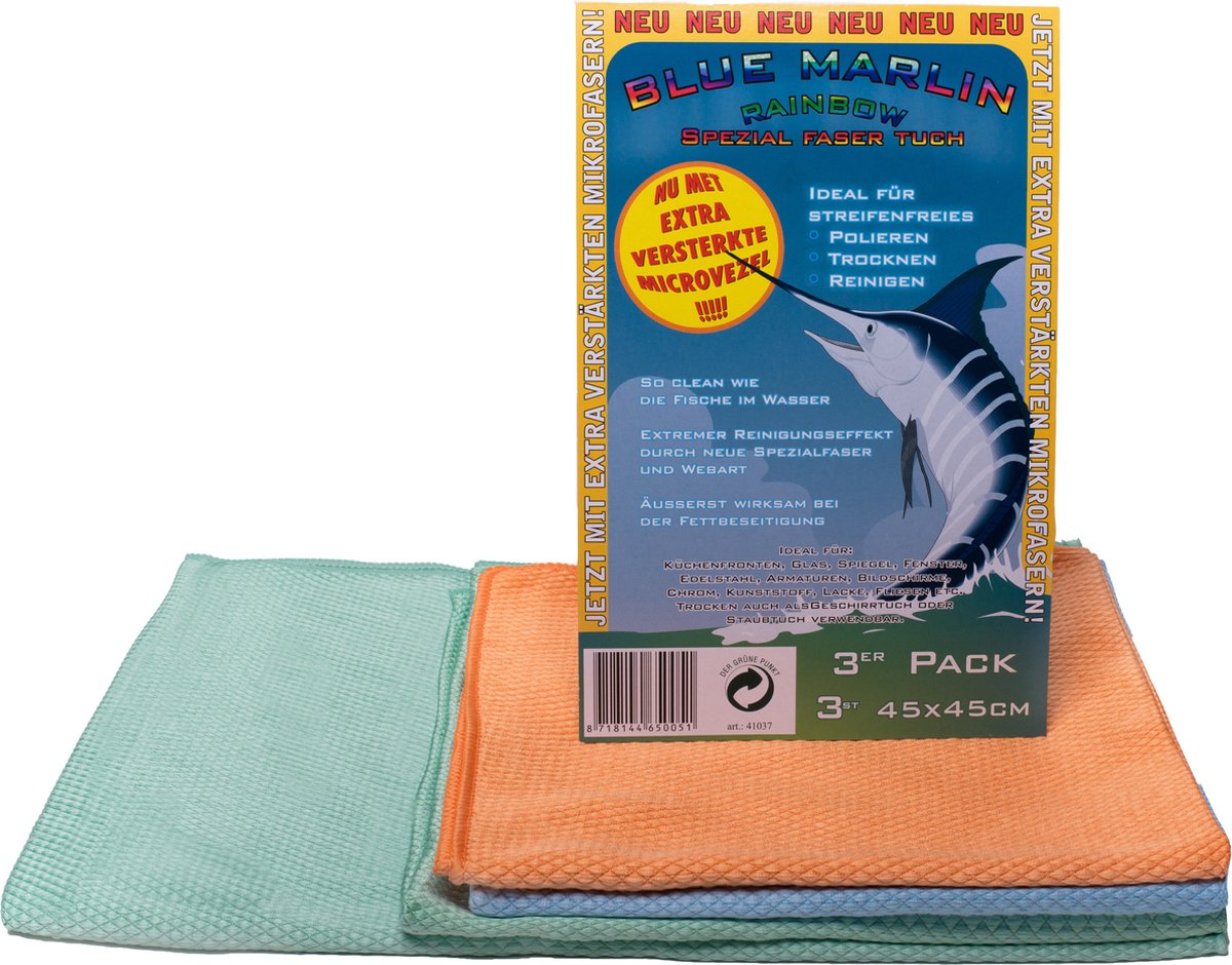 Blue Marlin Microvezel Doeken- Koi Doeken - Set 3 Stuks + 1 Gratis ...