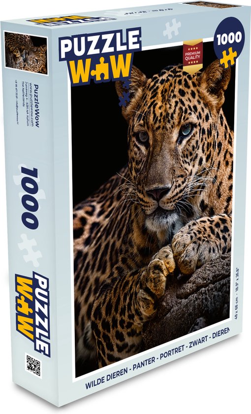 Puzzel Wilde dieren - Panter - Portret - Zwart - Dieren - Legpuzzel ...