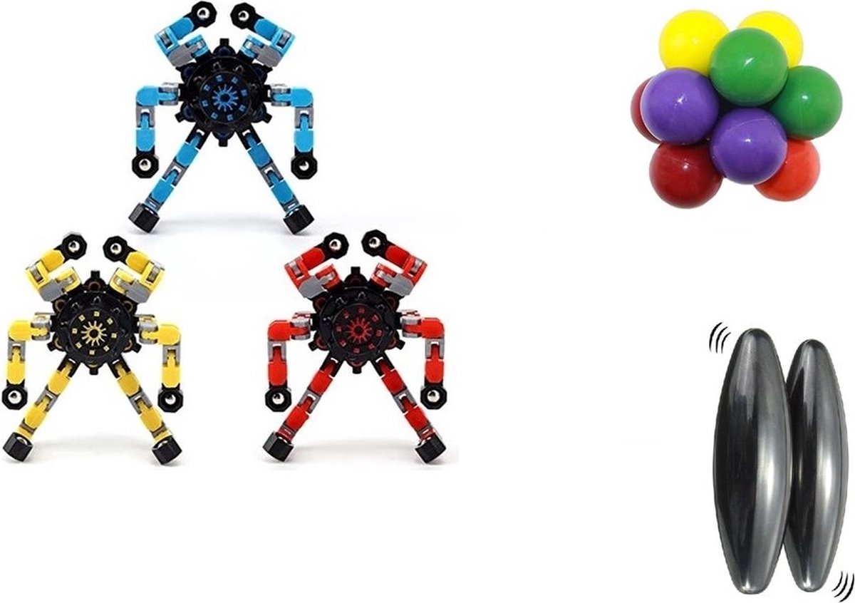 Happy Trendz® - 3 stuks Top Fidgets - Wacky Track Spinner 360 spinner ...