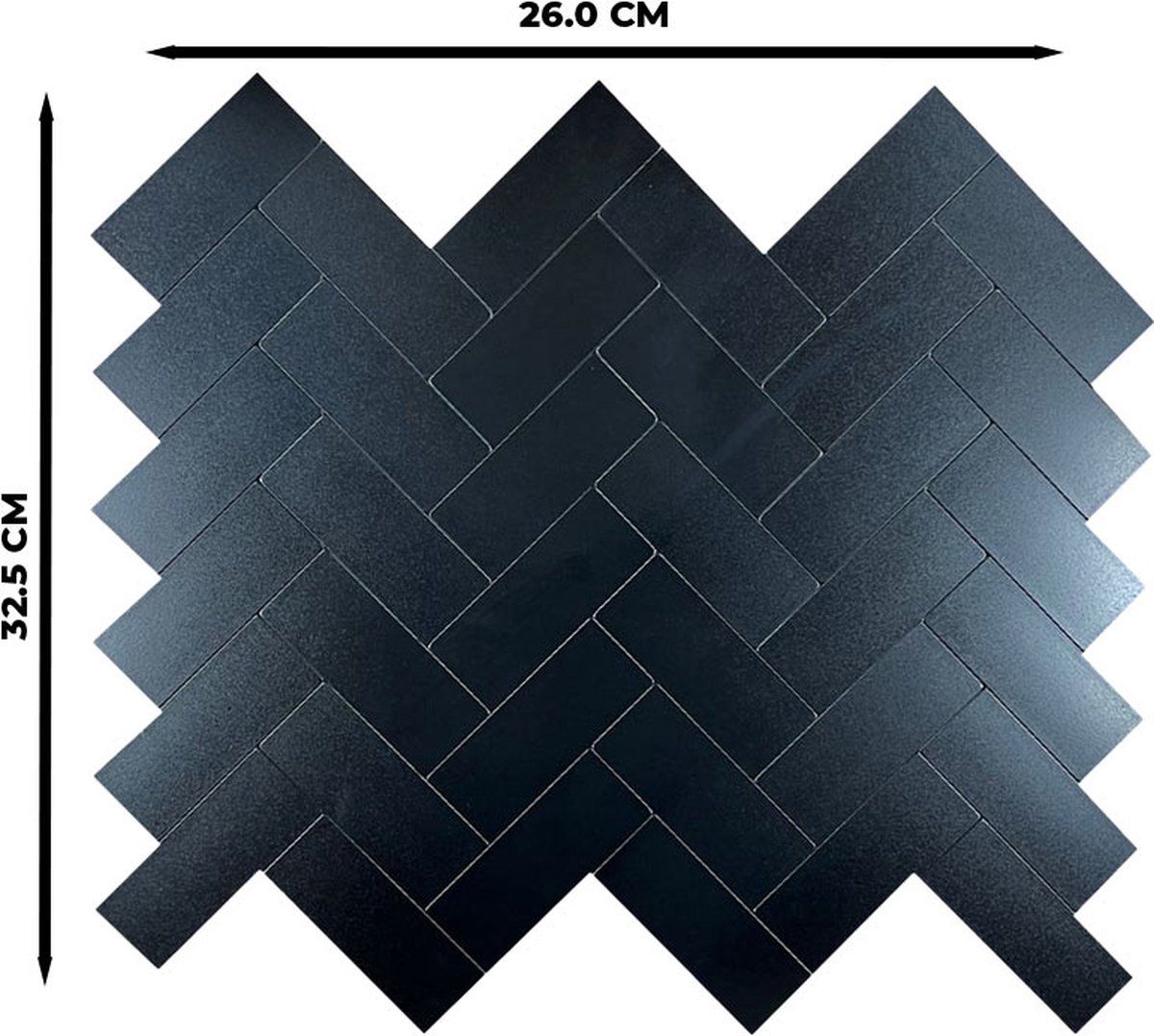 Zelfklevende Tegel Visgraat Zwart 32x26cm- Wandpanelen tegelsticker plaktegels Deco... | bol