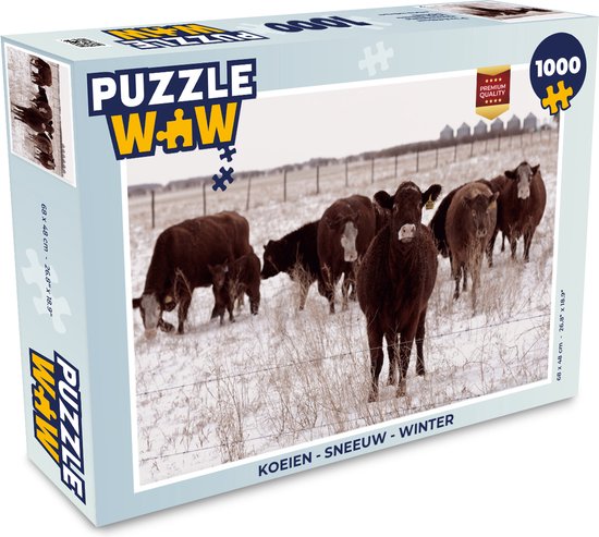 Puzzel Koeien - Sneeuw - Winter - Legpuzzel - Puzzel 1000 stukjes ...