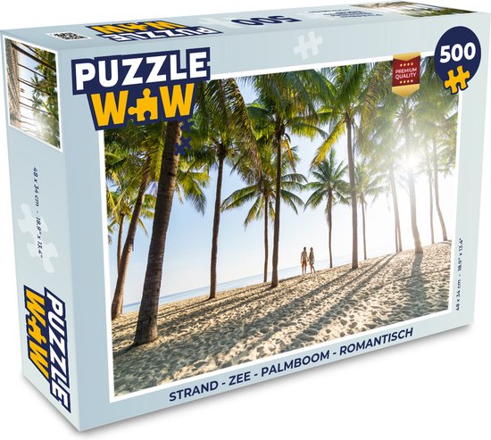 Puzzel Strand - Zee - Palmboom - Romantisch - Legpuzzel - Puzzel 500 ...