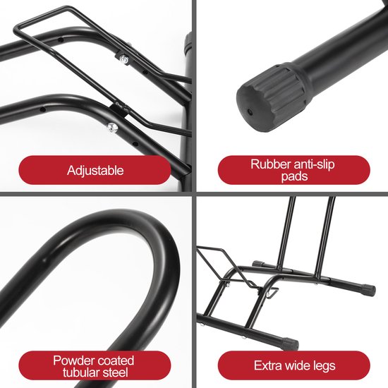 Fietsenrek - Achterwiel Standaard - Voorwiel Standaard - Zwart - Racefiets,... | bol