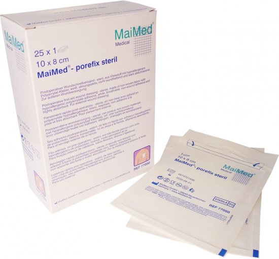 25 STUKS 10X8 CM GROOTE PLEISTERS STERIEL POREFIX EILANDPLEISTERS ...