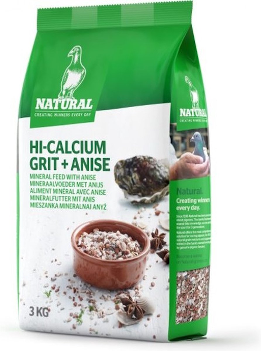 Natural Hi-calcium grit+anijs 3kg | bol