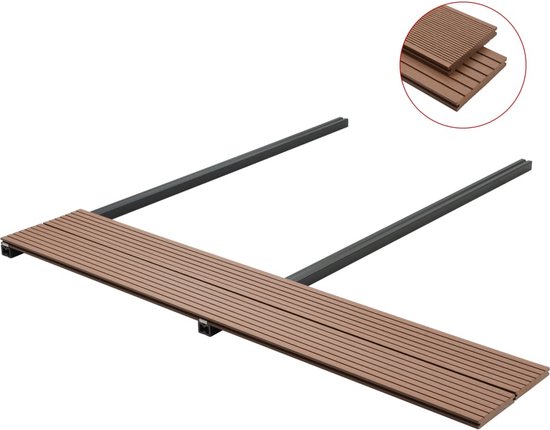 vidaXL Terrasplankenset - HKC - Massief - 220 x 14 x 2 cm - Lichtbruin ...