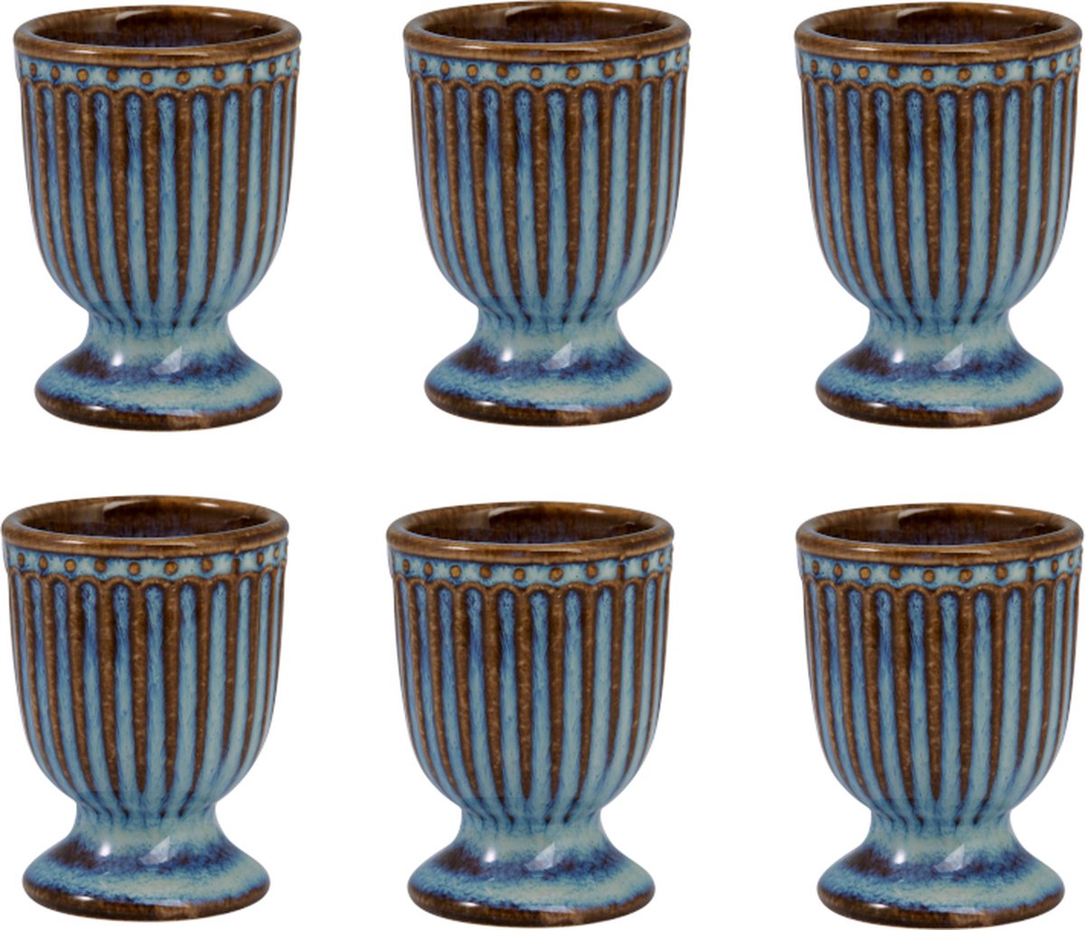 Eierdoppen set 6x - GreenGate Eierdop Alice oyster blauw (40 ml) | bol