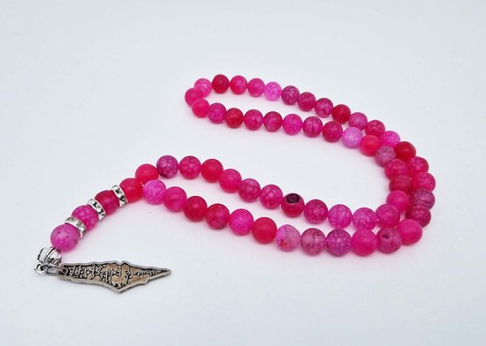 Natuurstenen Autohanger "Banded Agaat Magenta"- Met metalen hanger ...