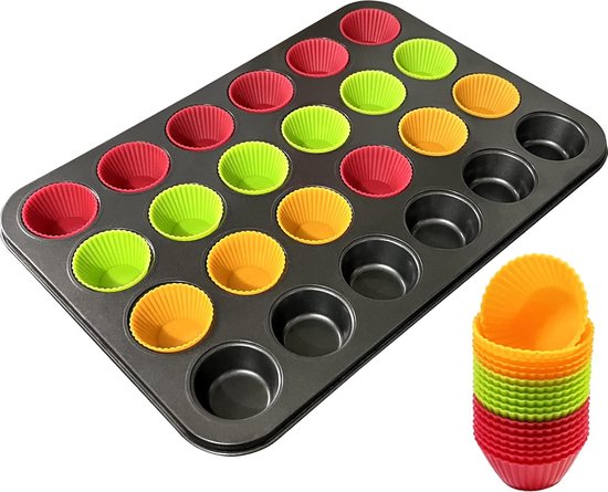 Muffinform-set 2-delig muffin bakplaat met siliconen muffinvormpjes ...