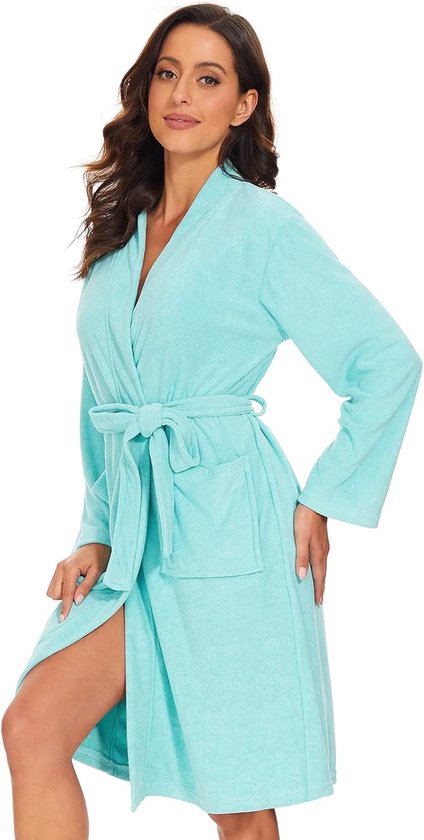 Lichtgewicht badjas dames badstof badjas sauna kamerjas knielange sauna ...