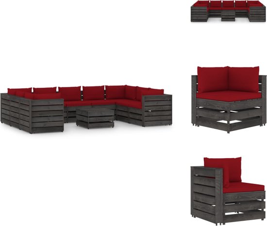 vidaXL Pallet loungeset - Grenenhout - Hoekbank - Middenbank - Tafel ...