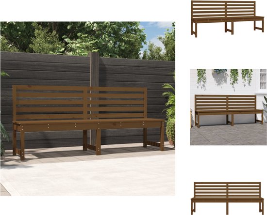 vidaXL Tuinbank Grenenhout - Honingbruin - 201.5 x 48 x 91.5 cm - Gelat ...