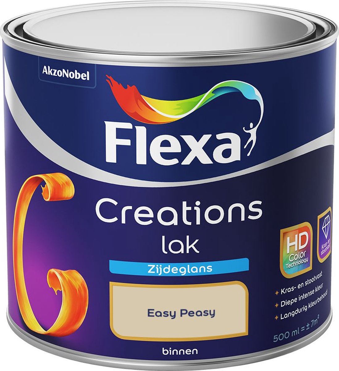 Flexa Creations - Lak Zijdeglans - Easy Peasy - 500ML | bol