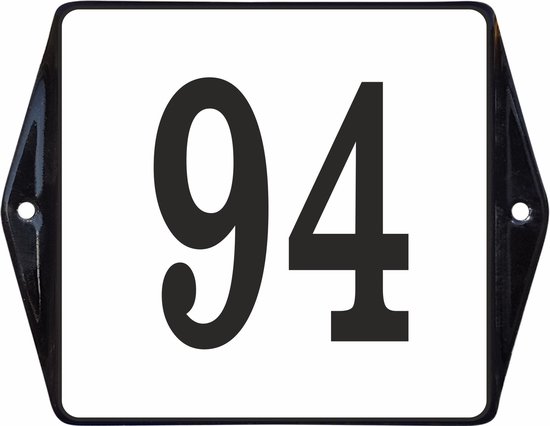 Emaille huisnummer nr. 94 model oor | bol