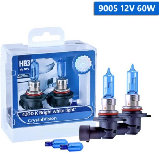 HB3 9005 55 Watt Crystal Vision lampen 12V – Wit licht 4300K – Xenon ...