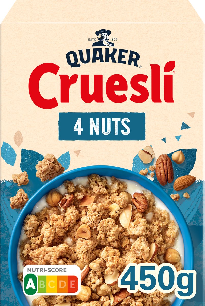 Quaker Cruesli 4 Noten - Ontbijtgranen - 6 x 450 gram | bol
