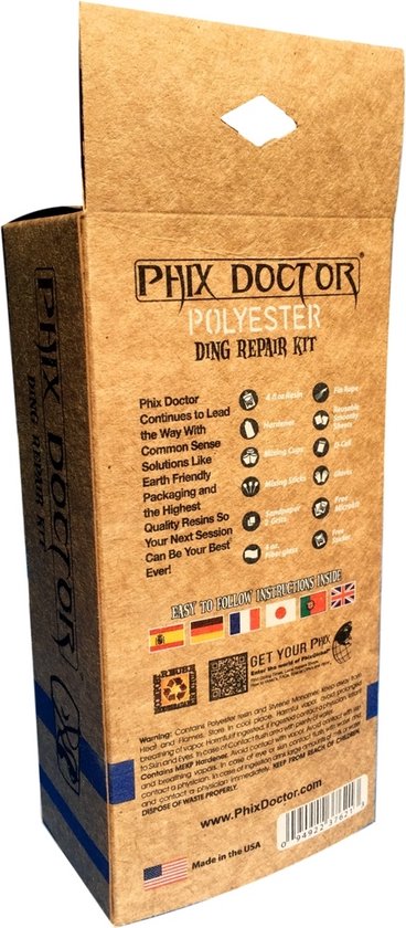 Phix Doctor PU Polyester Resin Repair Kit - Large 4oz | bol