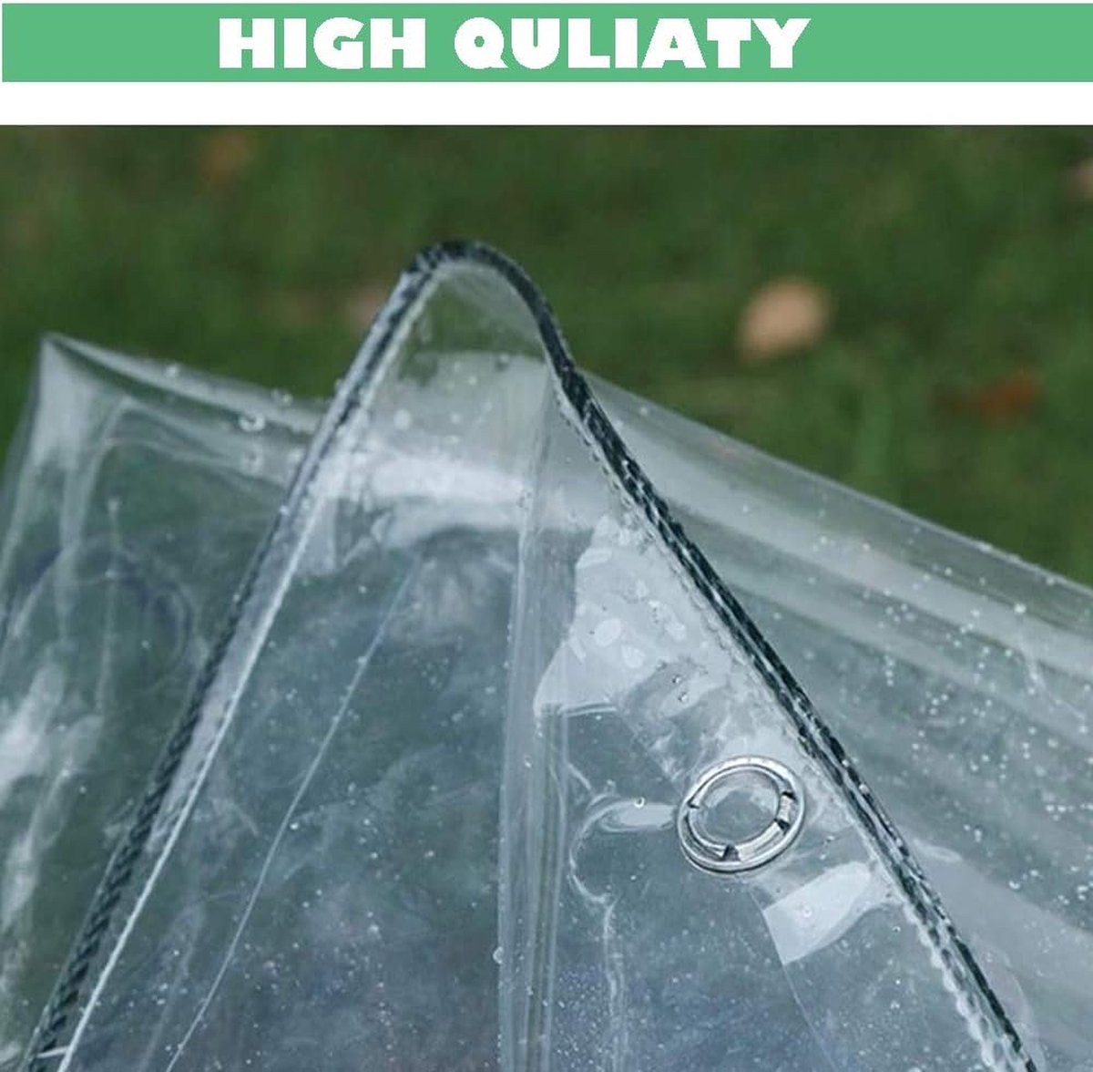 Afdekzeil, waterdicht, groot transparant zeil, afdekking met ogen, dik ...