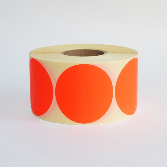 Blanco Stickers op rol 60mm rond - 1000 etiketten per rol - mat fluor ...
