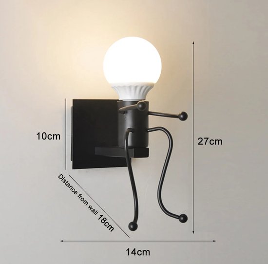 Designer Wandlamp met zittend lampje - Grappig - Decoratief ...