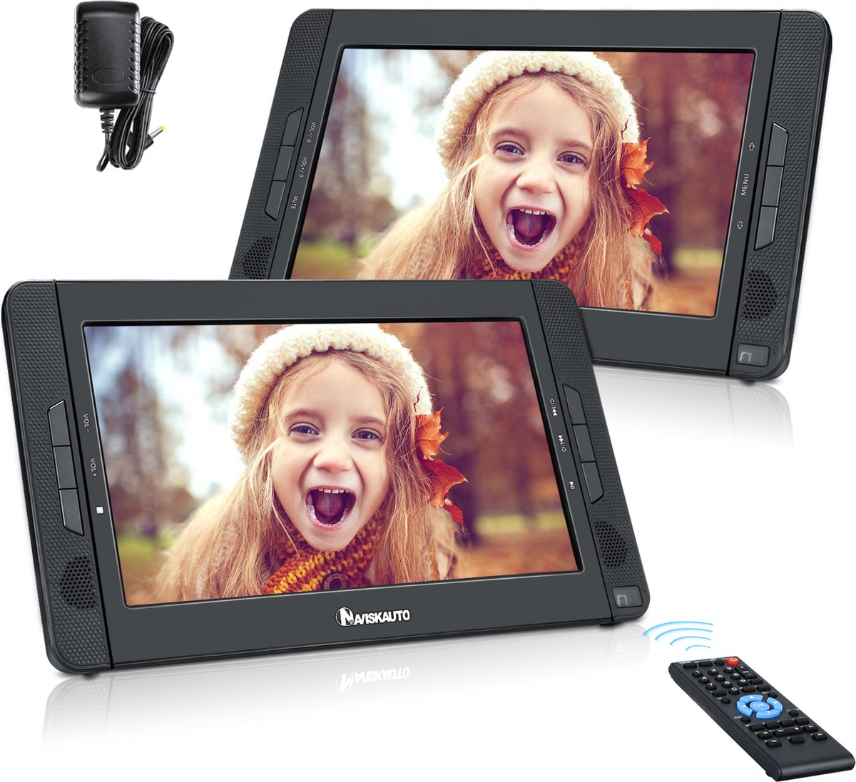 NAVISKAUTO - 10,1 inch auto dvd-speler 2 monitoren draagbare dvd-speler ...