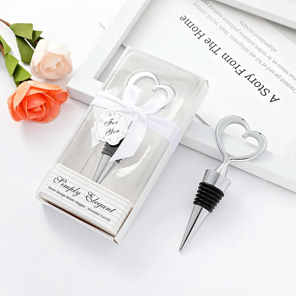 Openerset - Wijnopenener - Wijnstopper - Bruiloft - Geschenkset ...