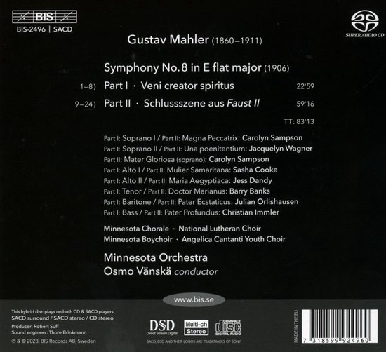 Carolyn Sampson, Jacquelyn Wagner, Sasha Cooke - Mahler: Symphony No. 8 in E-Flat... | bol